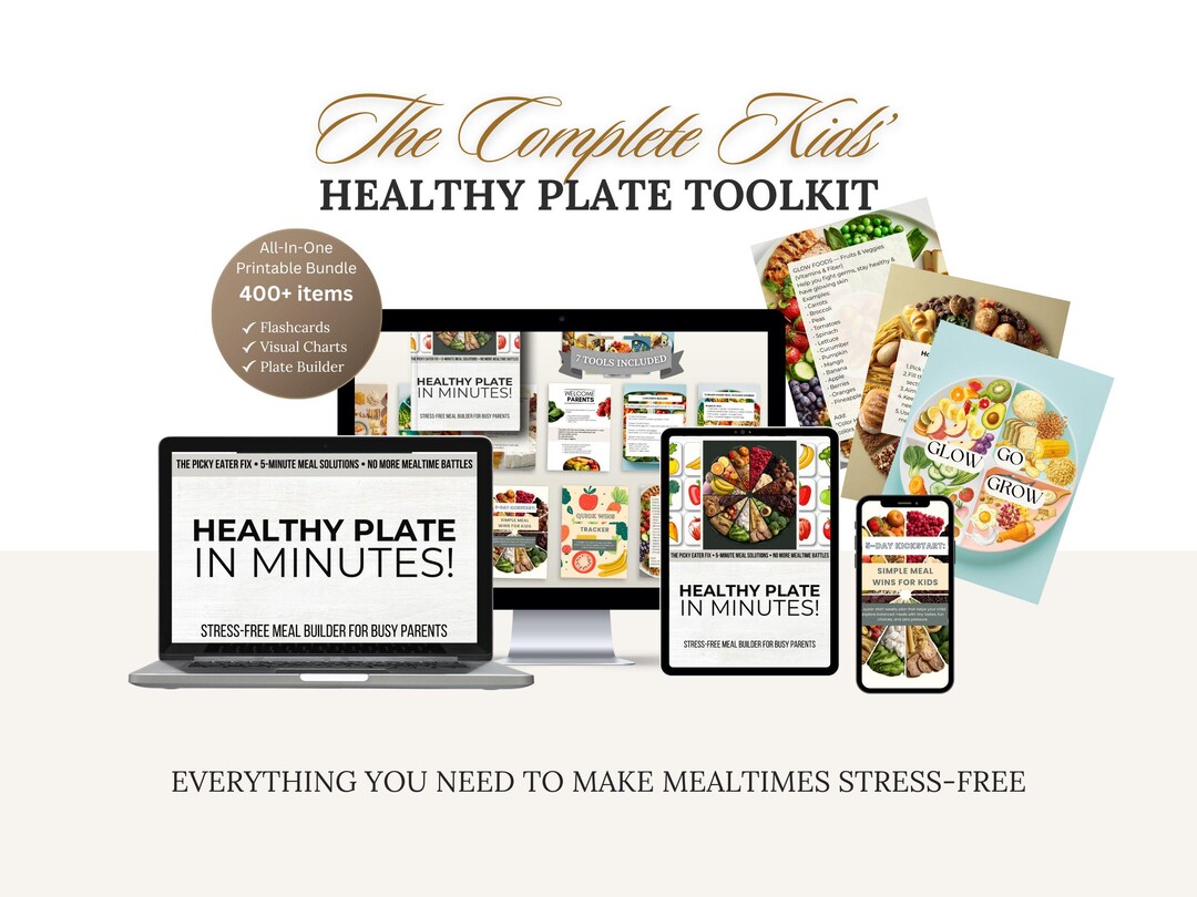 Kids Healthy Plate Builder Printable Bundle Go Grow Glow Plate ...