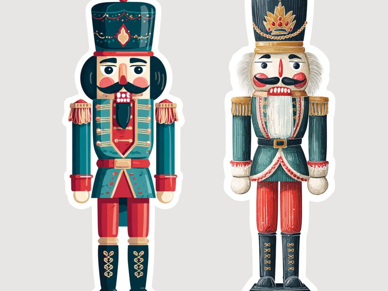 Nutcracker Sticker Sheet, DIY Christmas Craft Stickers (A4 Printable ...
