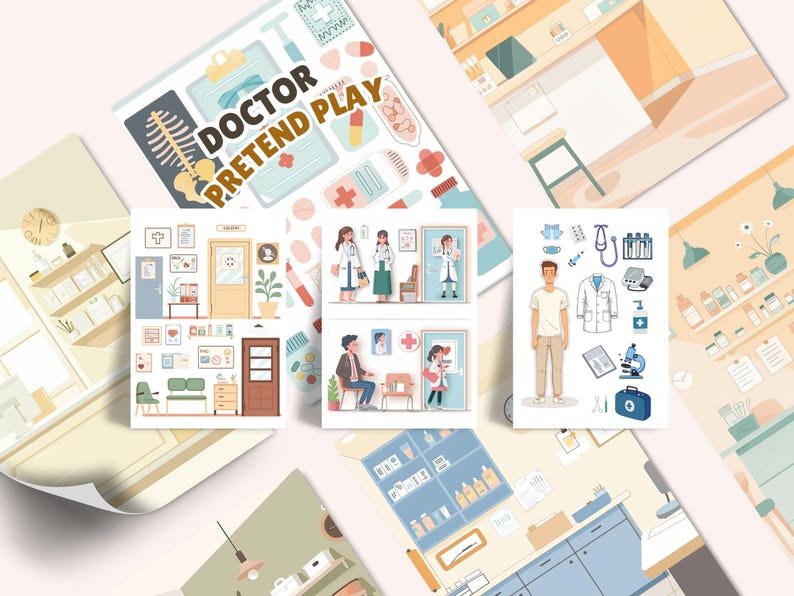 Doctor Role Play Printable Set for Preschool, Medical Pretend Play ...