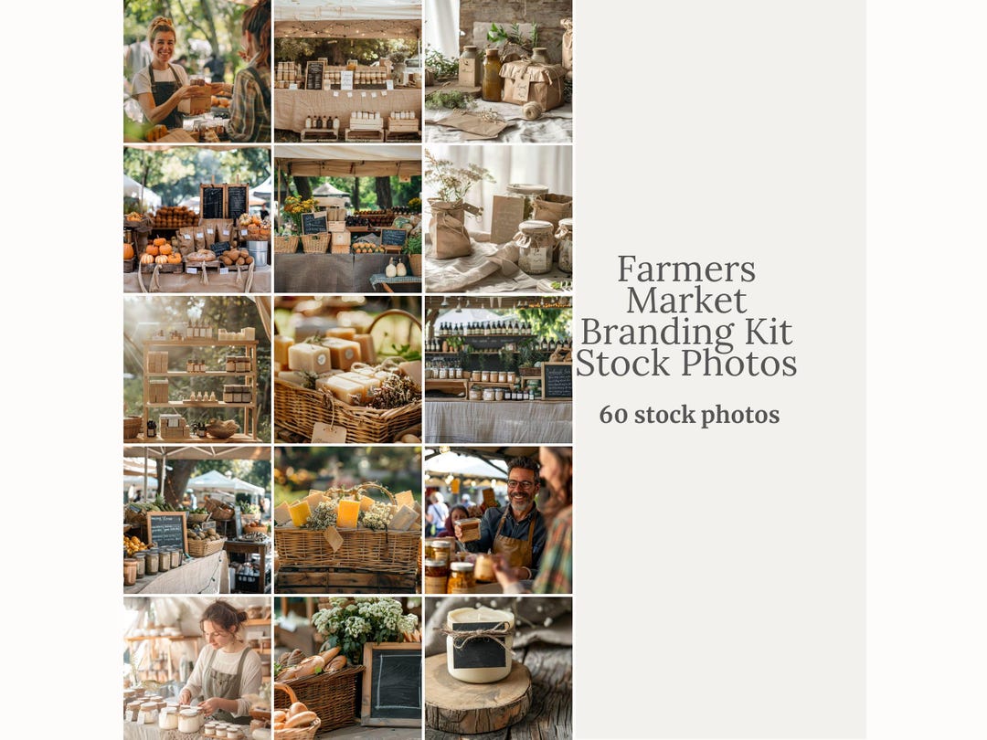 Farmers Market Branding Kit Stock Photos Eco Packaging Booth Display ...