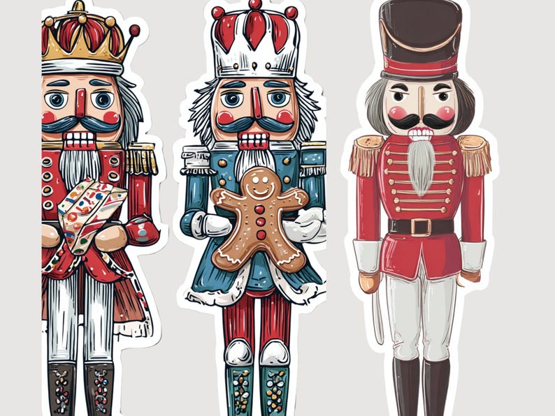 Nutcracker Sticker Sheet, DIY Christmas Craft Stickers (A4 Printable ...