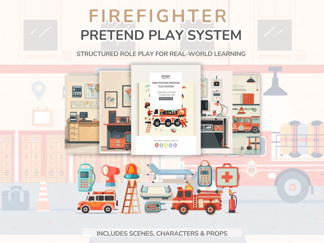 Fire Station Pretend Play Printable, Community Helpers Activity ...