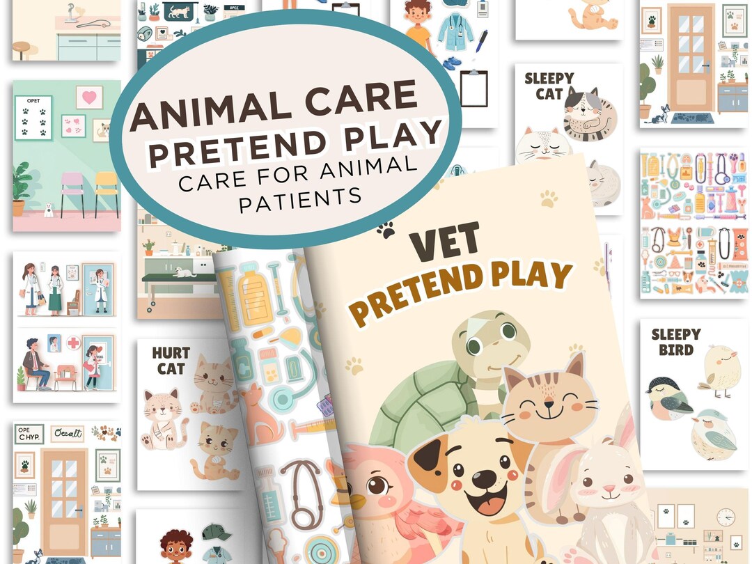 Vet Pretend Play Printable for Kids, Animal Doctor Dramatic Play ...