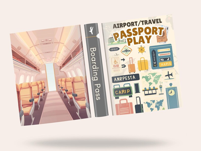 Airport Pretend Play Printable for Kids, Travel & Passport Dramatic ...