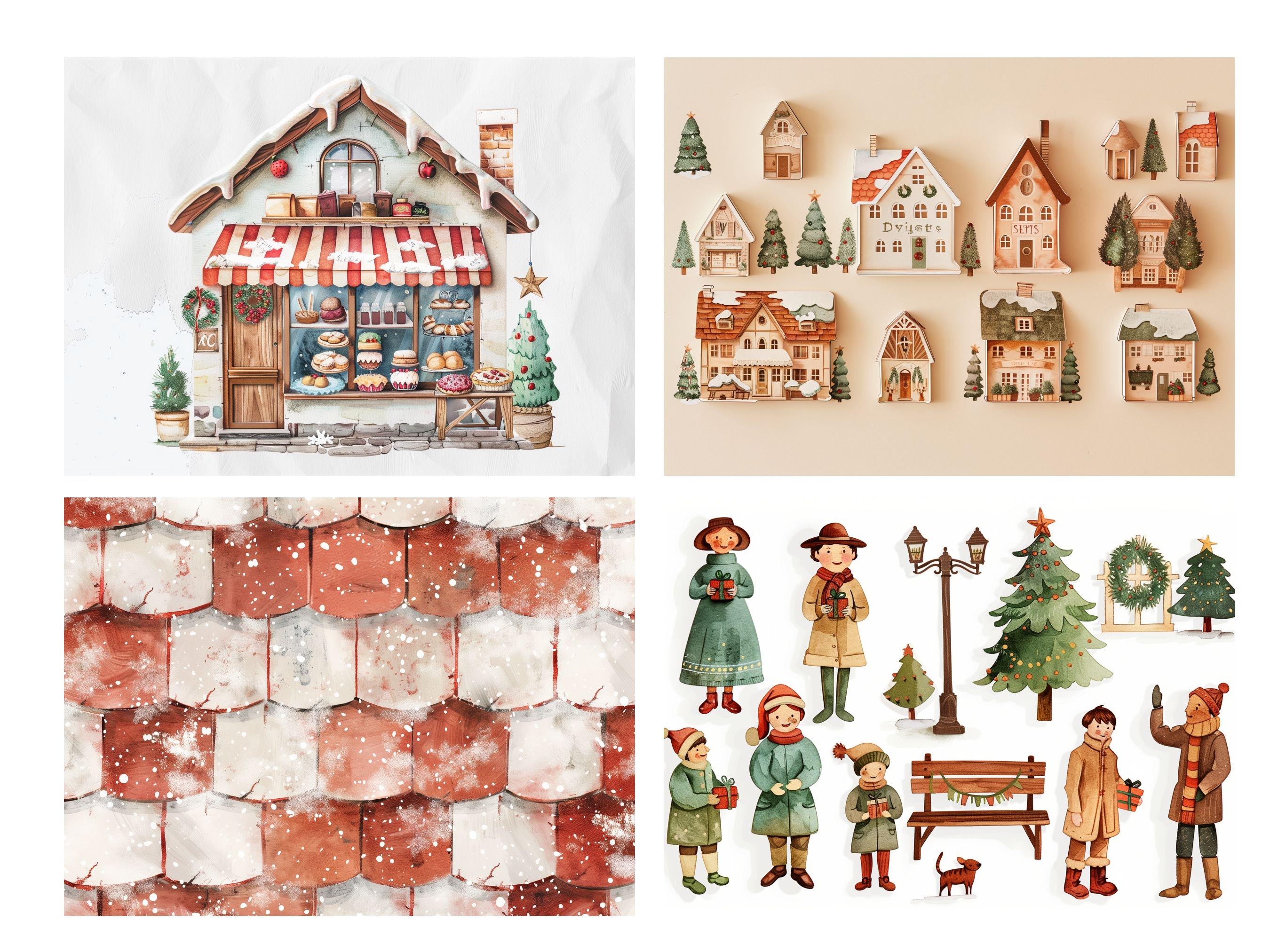Build Your Own Christmas Village House Printable DIY Papercraft Kit ...