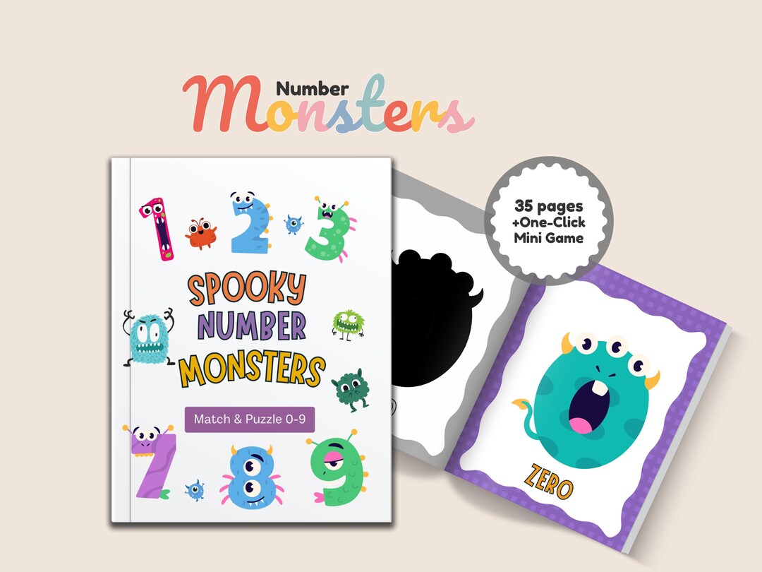 Spooky Number Monsters Printable Halloween Activity Book Kids 0 to 9 ...