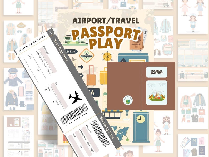 Airport Dramatic Play Printable for Preschool, Travel Role Play ...