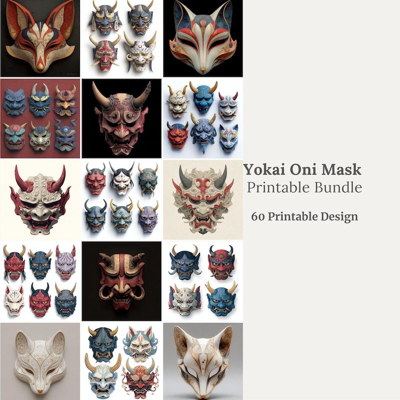 Printable Yokai Mask - Etsy