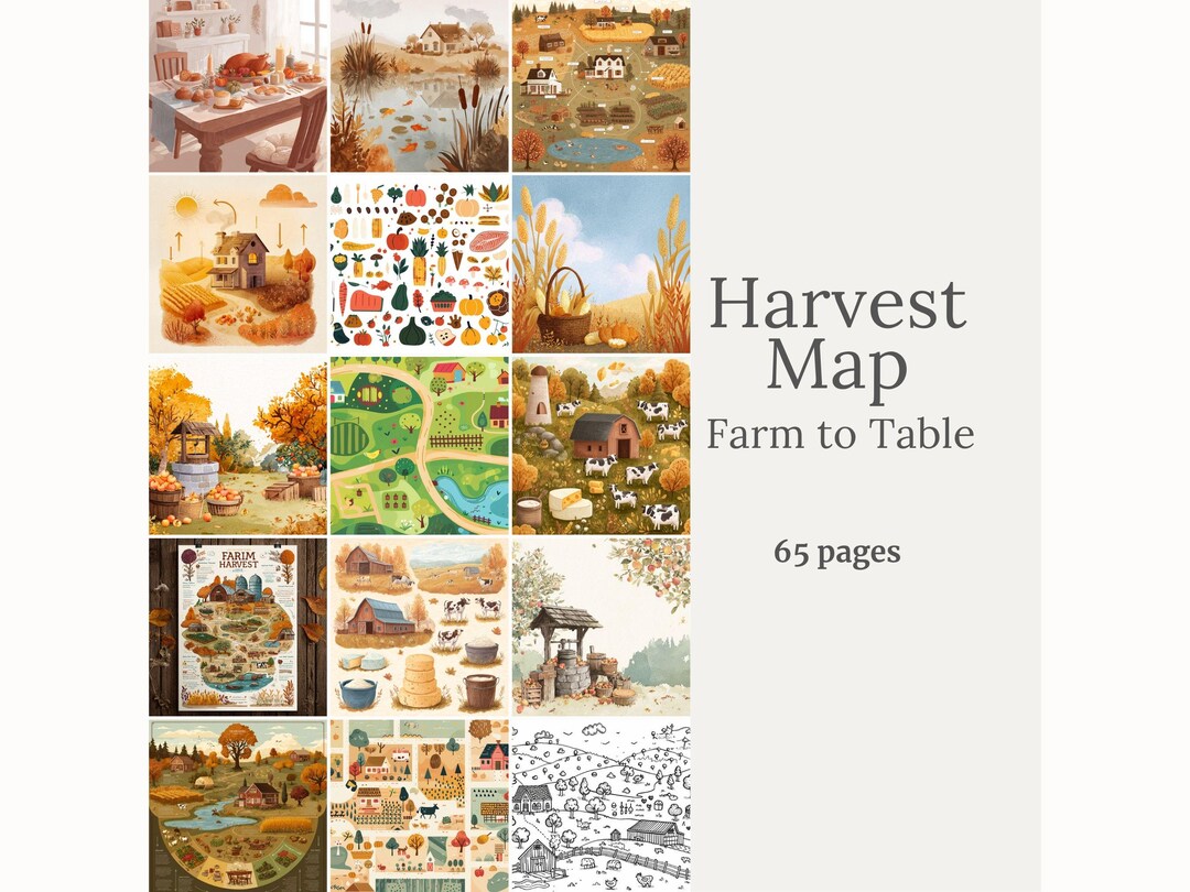 Harvest Map Farm to Table Printable Thanksgiving Activity Kids ...