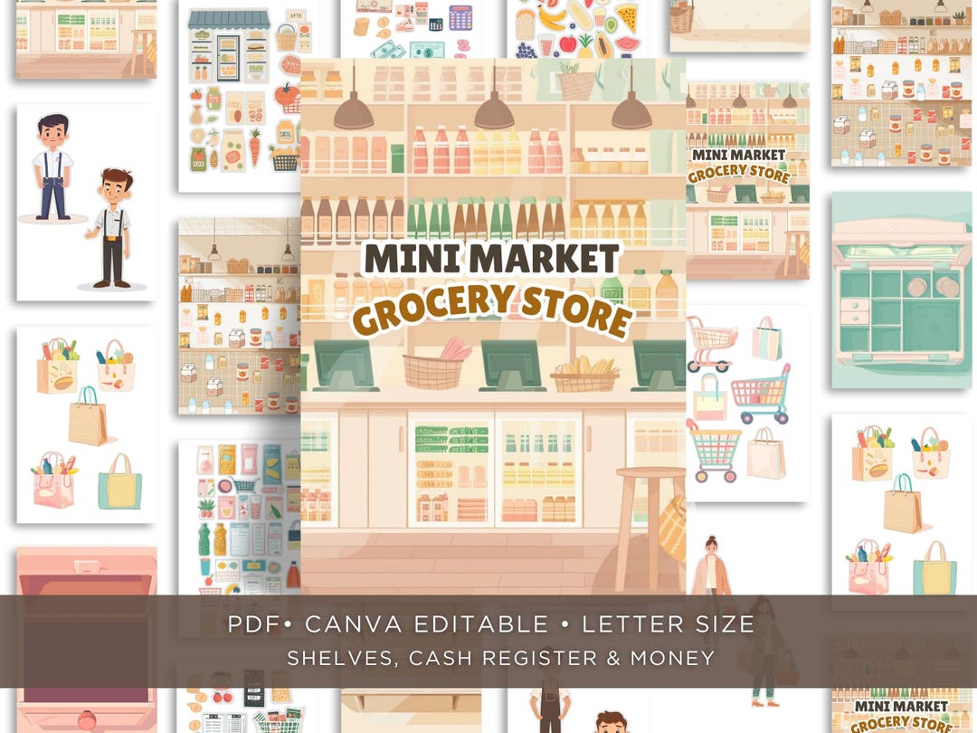 Kids Grocery Store Role Play Printable, Shopping & Play Money Activity ...