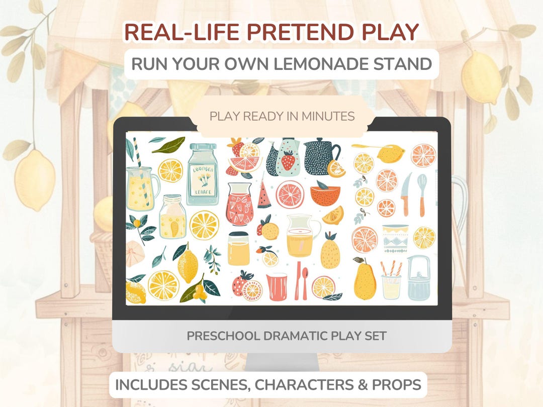 Lemonade Stand Pretend Play Printable, Real Life Role Play Activity for ...