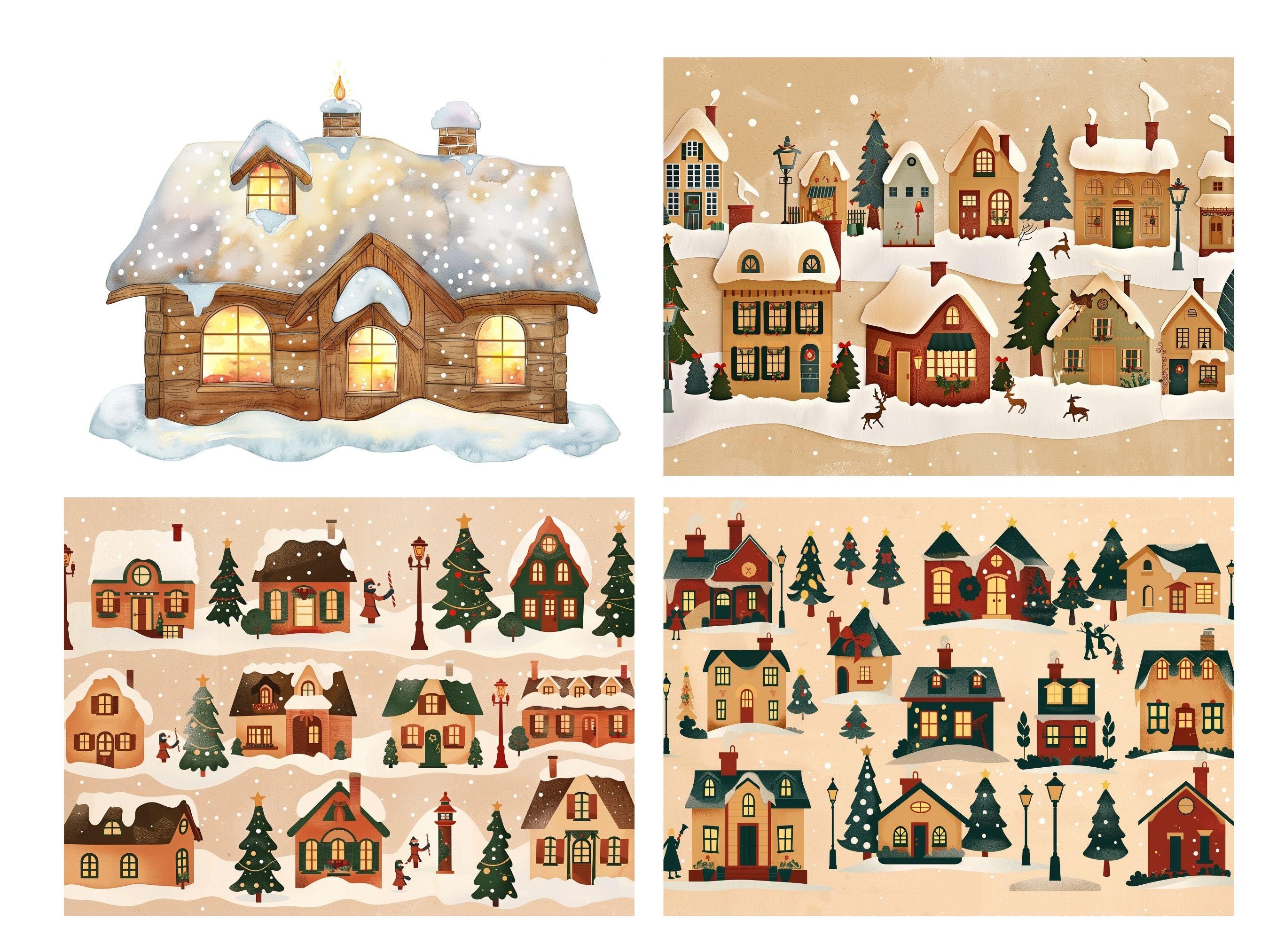 Build Your Own Christmas Village House Printable DIY Papercraft Kit ...