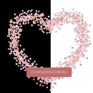 Rose Gold Glitter Frames Clipart Borders Pink Glitter Confetti PNG ...