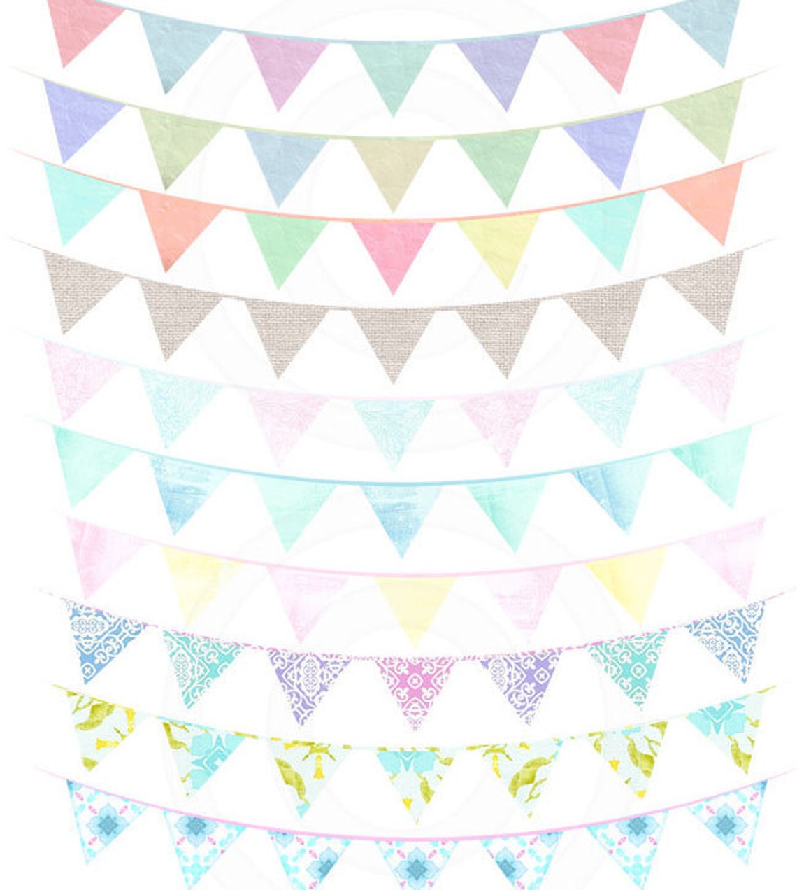 Pastel Bunting Clipart Bunting Clip Art Baby Bunting Banner - Etsy