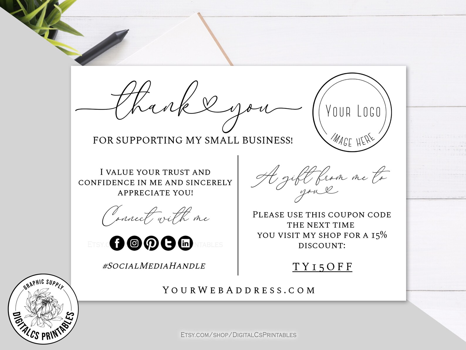 Editable Customer Appreciation Card Business Template Printable Thank ...