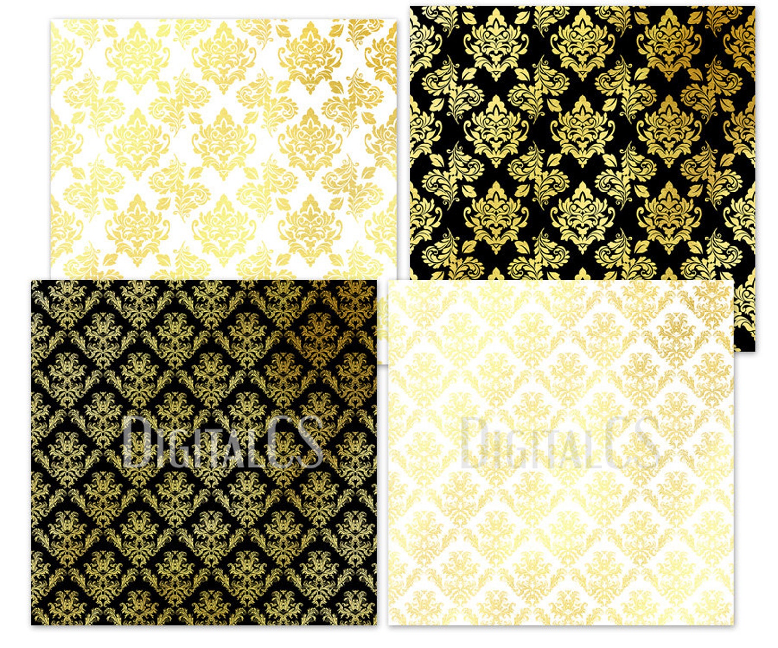 Gold Foil Digital Paper Gold Digital Paper Gold Wedding - Etsy