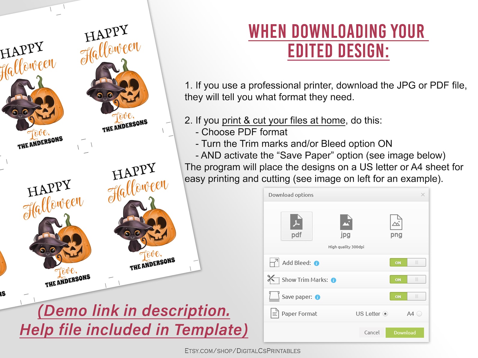 Editable Halloween Gift Tags Printable Halloween Tags Happy - Etsy