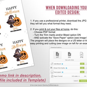Editable Halloween Gift Tags Printable Halloween Tags Happy Halloween ...