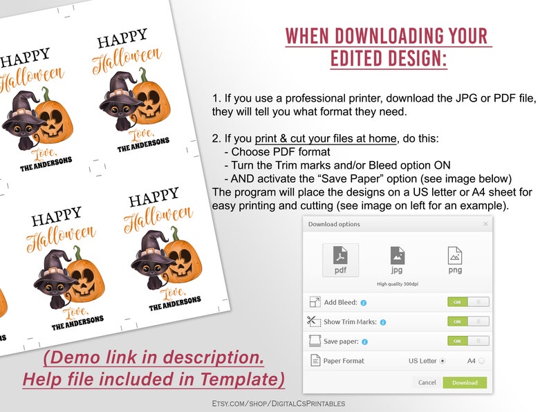 Editable Halloween Gift Tags Printable Halloween Tags Happy - Etsy
