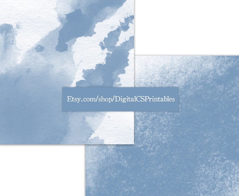 Dusty Blue Digital Paper Pastel Dusty Blue Watercolor Papers Commercial ...