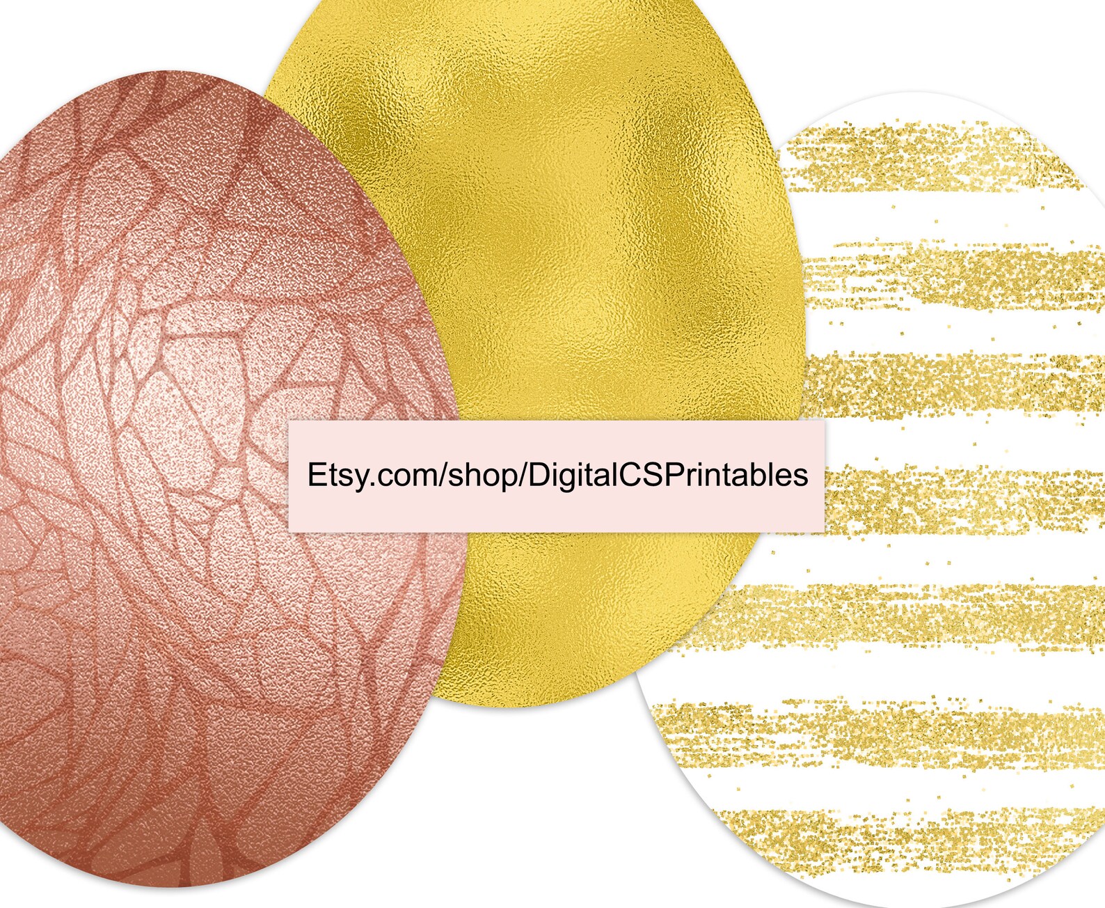 Gold Foil Easter Egg Clip Art Rose Gold Easter Egg PNG Commercial Use ...