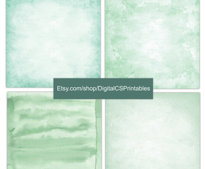 Sage Green Digital Paper Emerald Green Watercolor Digital - Etsy