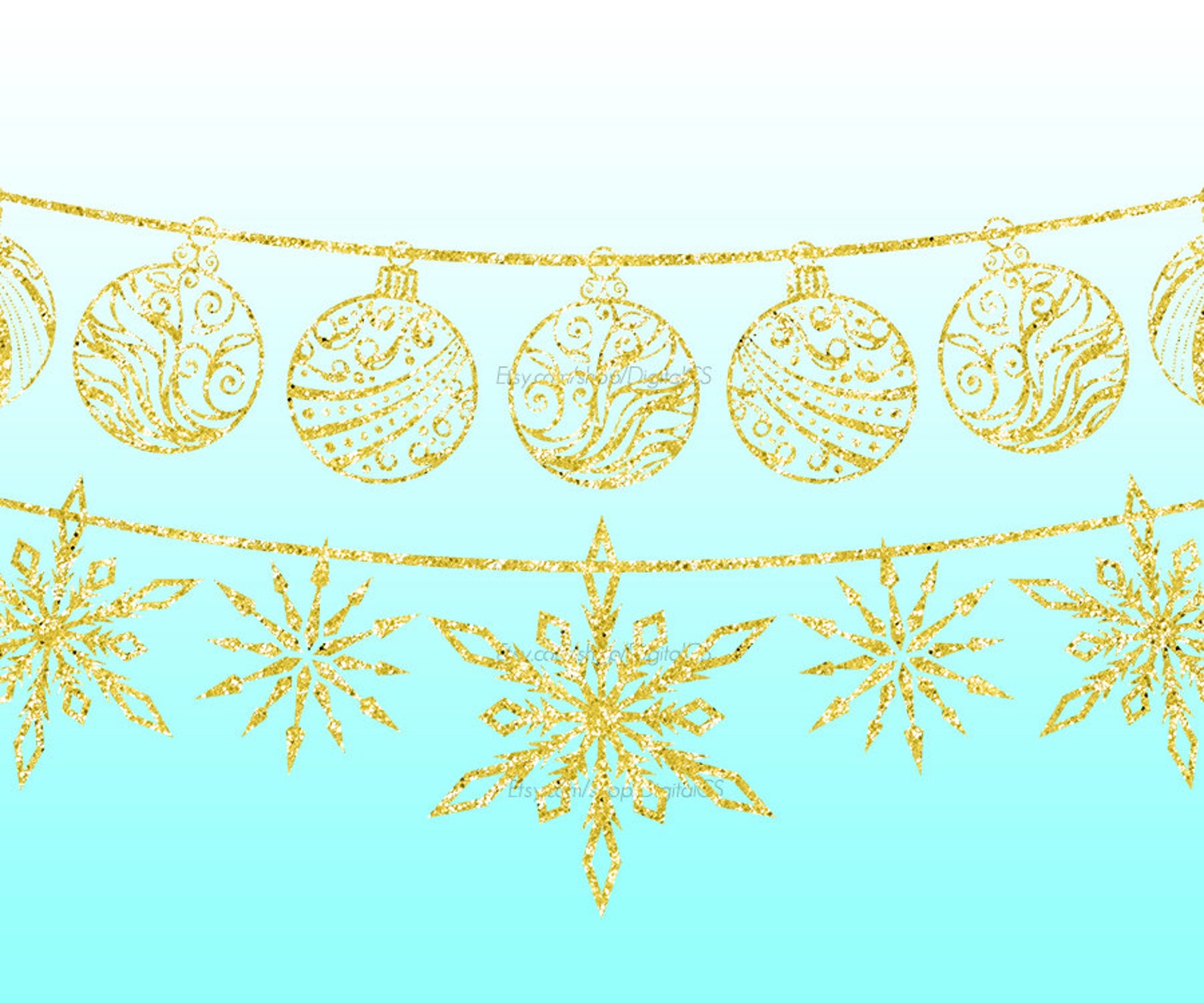 Gold Christmas Bunting Clipart Christmas Clipart Gold Holiday - Etsy