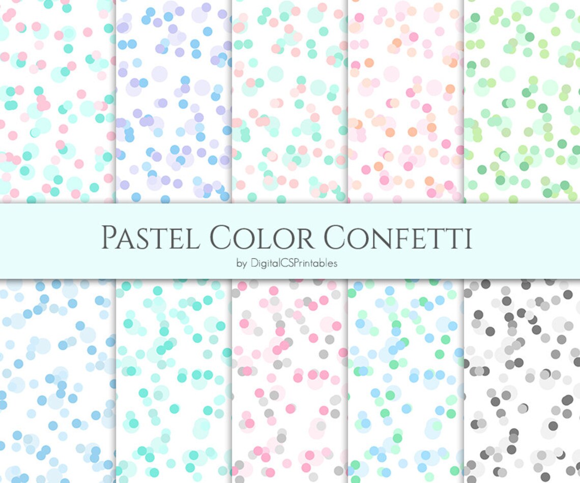 Pastel Confetti Digital Paper Pastel Digital Paper Dot Digital Paper ...