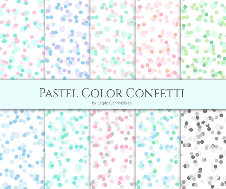 Pastel Confetti Digital Paper Pastel Digital Paper Dot Digital Paper ...