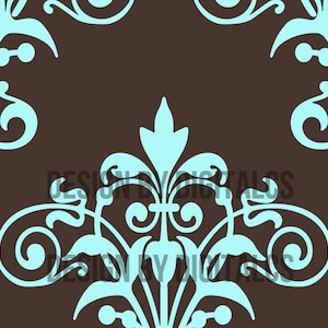 Brown Turquoise Digital Paper Damask Digital Paper Pack Brown - Etsy