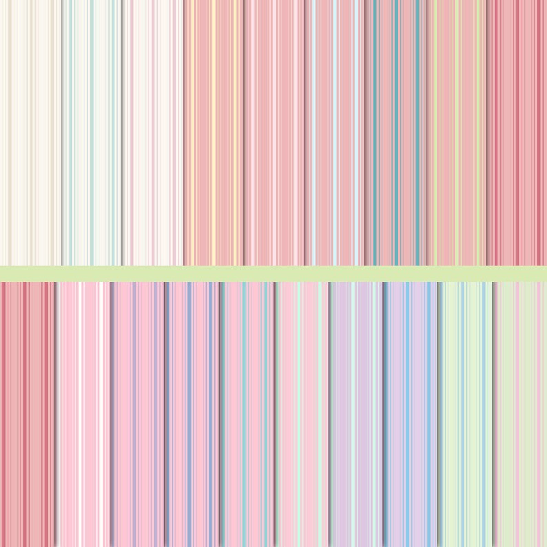 36 Digital Paper Pastel Stripes Digital Paper Craft Paper Multicolor ...