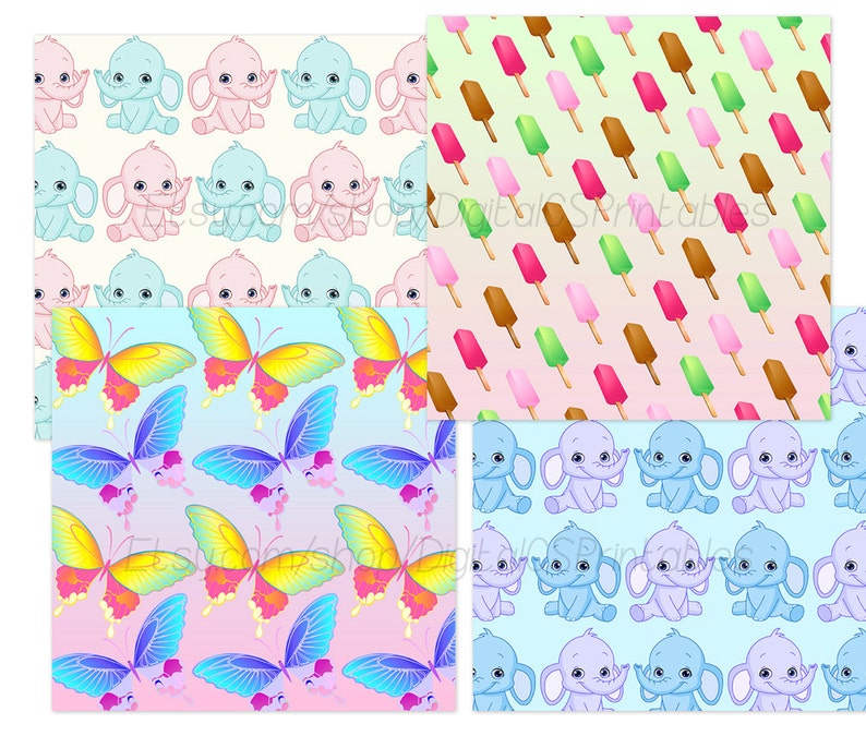 Cute Summer Digital Paper Summer Kids Digital Paper Beach - Etsy