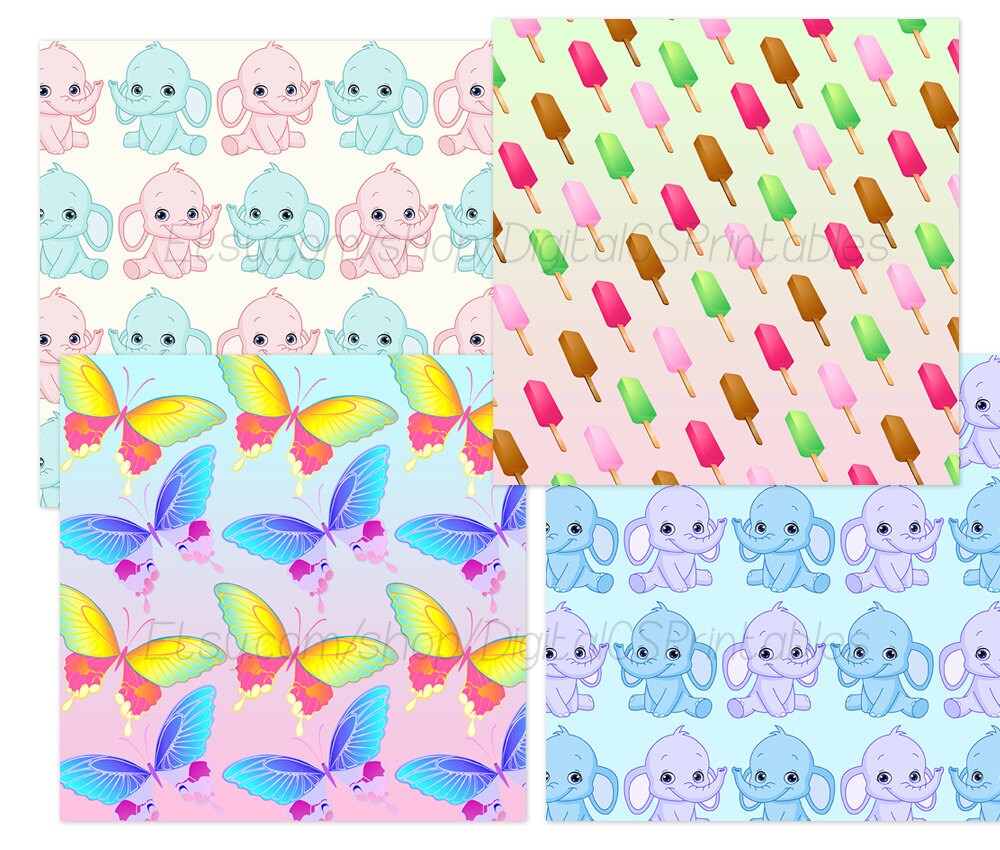 Cute Summer Digital Paper Summer Kids Digital Paper Beach - Etsy