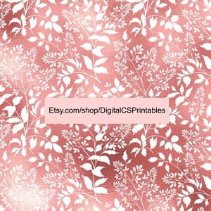 Rose Gold Floral Digital Paper Gold Foil Paper Rose Gold and - Etsy