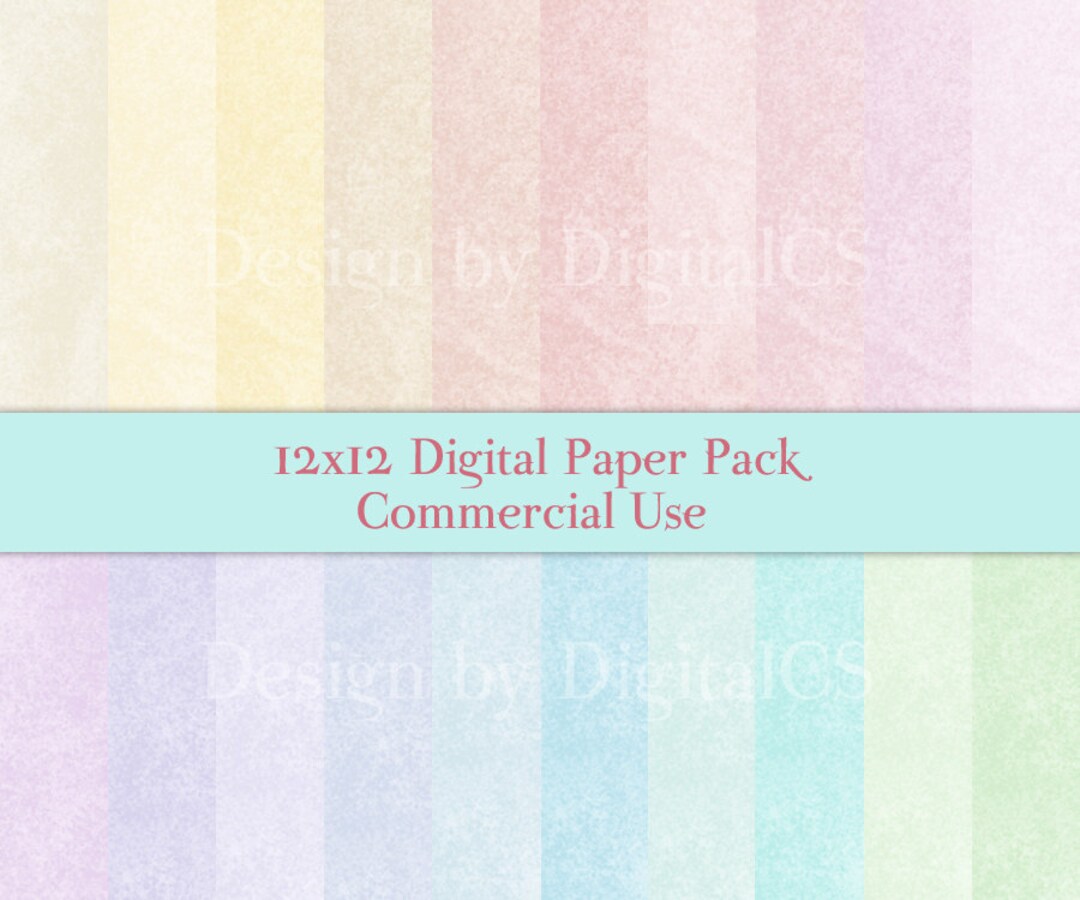 Pastel Digital Paper Watercolor Digital Paper 12x12 - Etsy