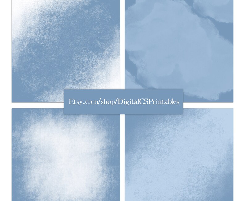 Dusty Blue Digital Paper Pastel Dusty Blue Watercolor Papers Commercial ...