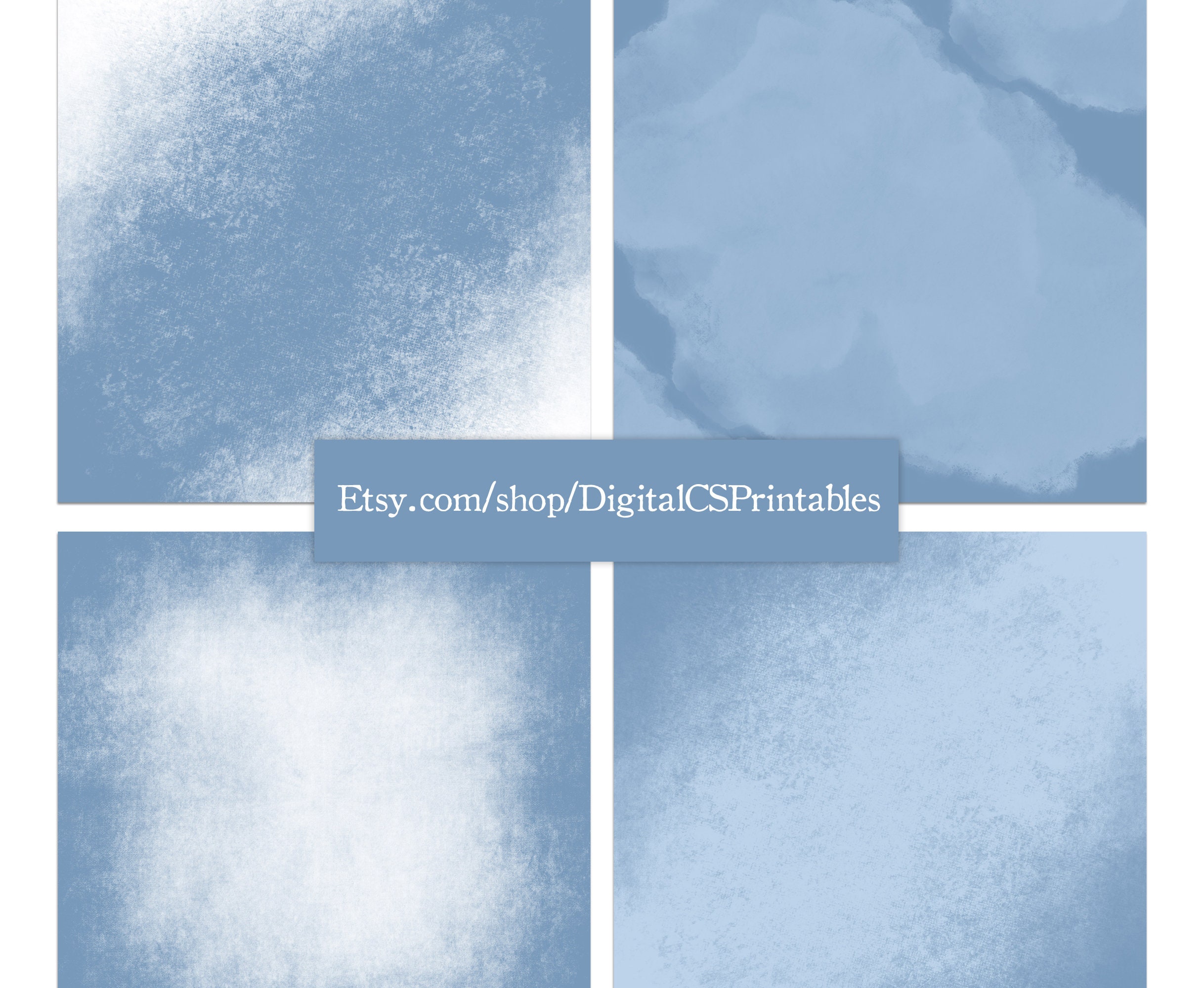 Dusty Blue Digital Paper Pastel Dusty Blue Watercolor Papers Commercial ...