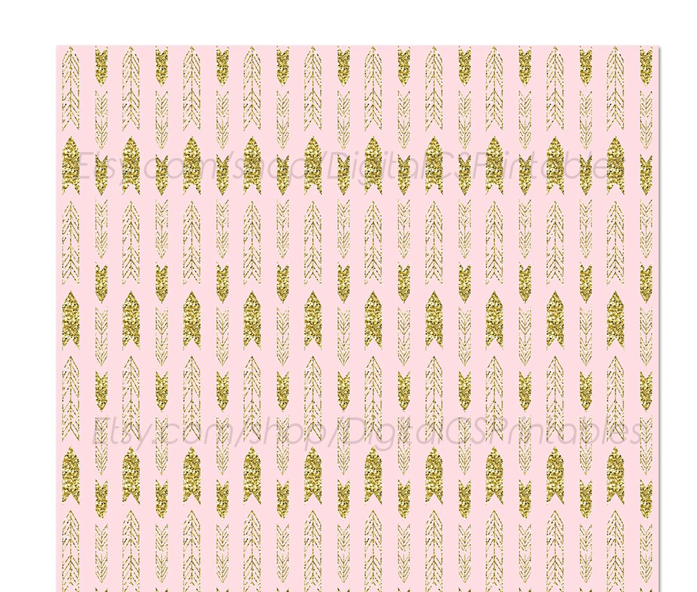 Peach Digital Paper Gold Glitter Digital Paper Gold Arrow Digital Paper ...
