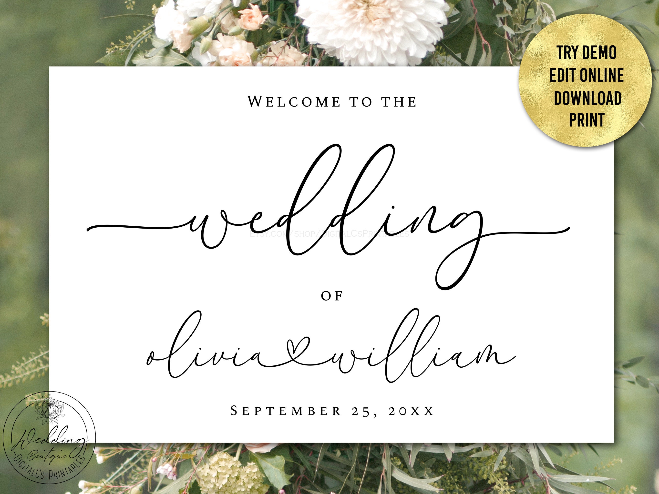 Editable Custom Wedding Sign Template Modern Minimalist Create Your Own ...