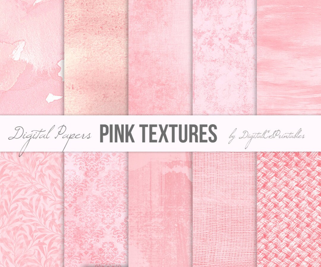 Pink Watercolor Digital Papers Textured Digital Paper Pink Backgrounds ...