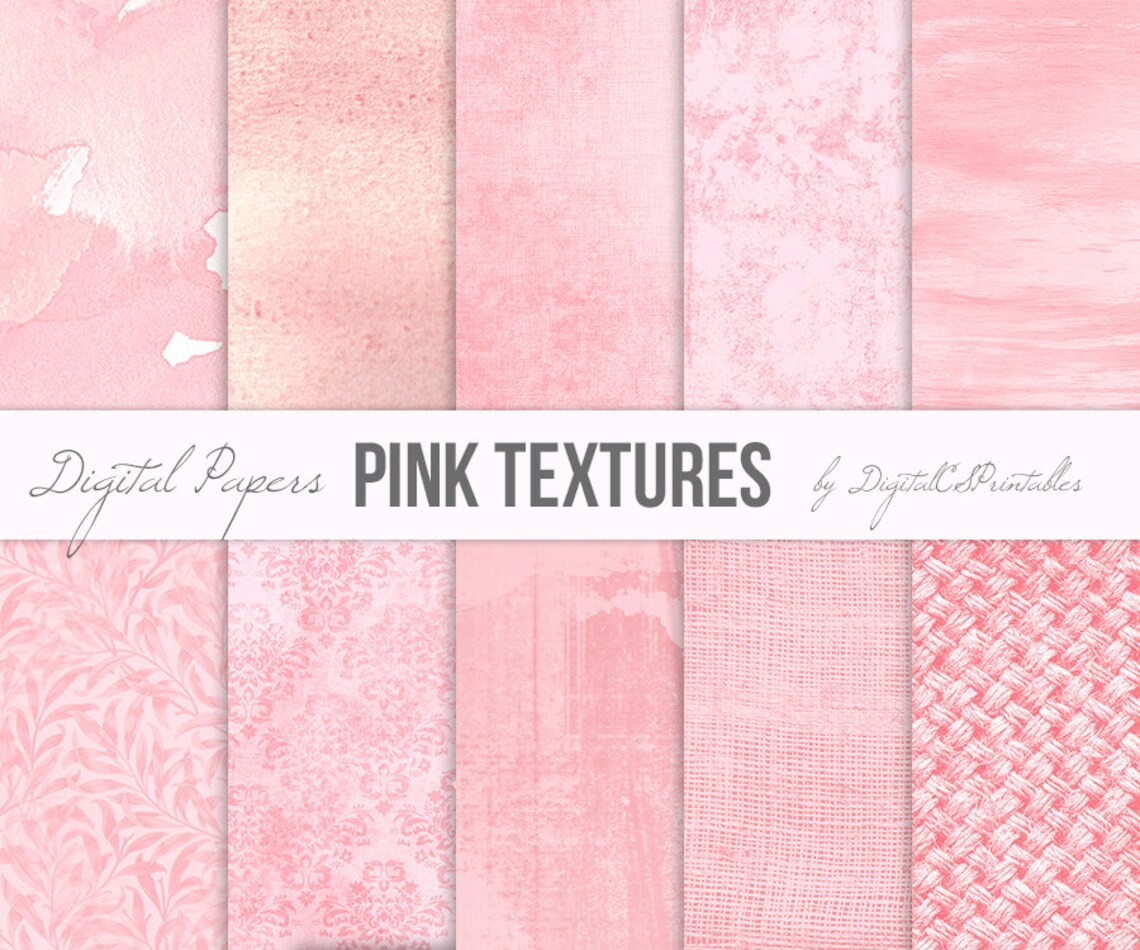 Pink Watercolor Digital Papers Textured Digital Paper Pink Backgrounds ...