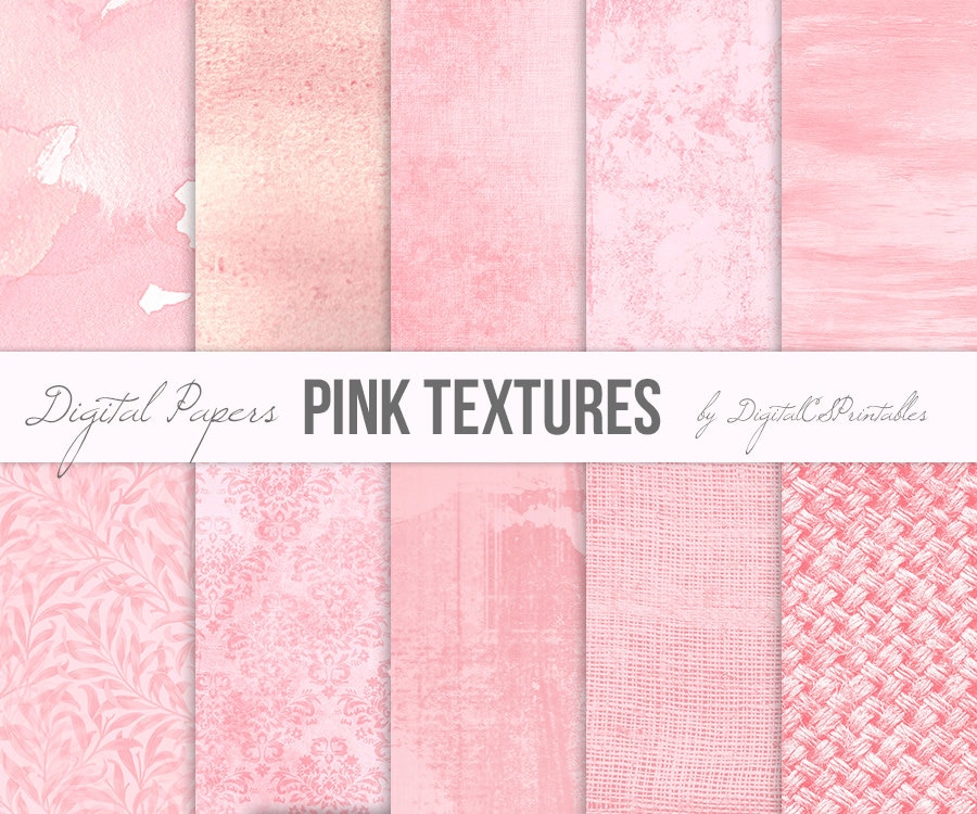Pink Watercolor Digital Papers Textured Digital Paper Pink Backgrounds ...