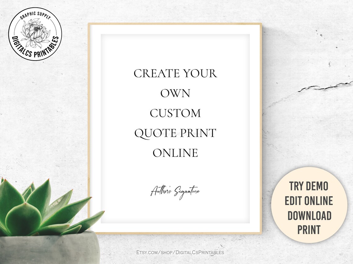 Editable Quote Sign Custom Print Custom Sign Template Print - Etsy