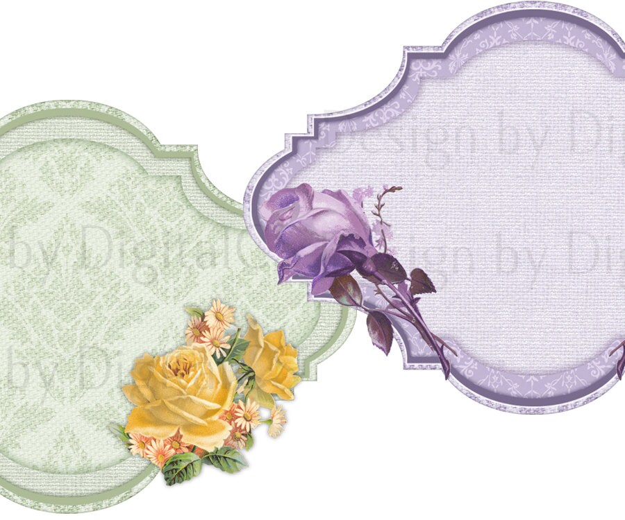 Shabby chic clipart frames clipart borders shabby chic tags - Etsy España