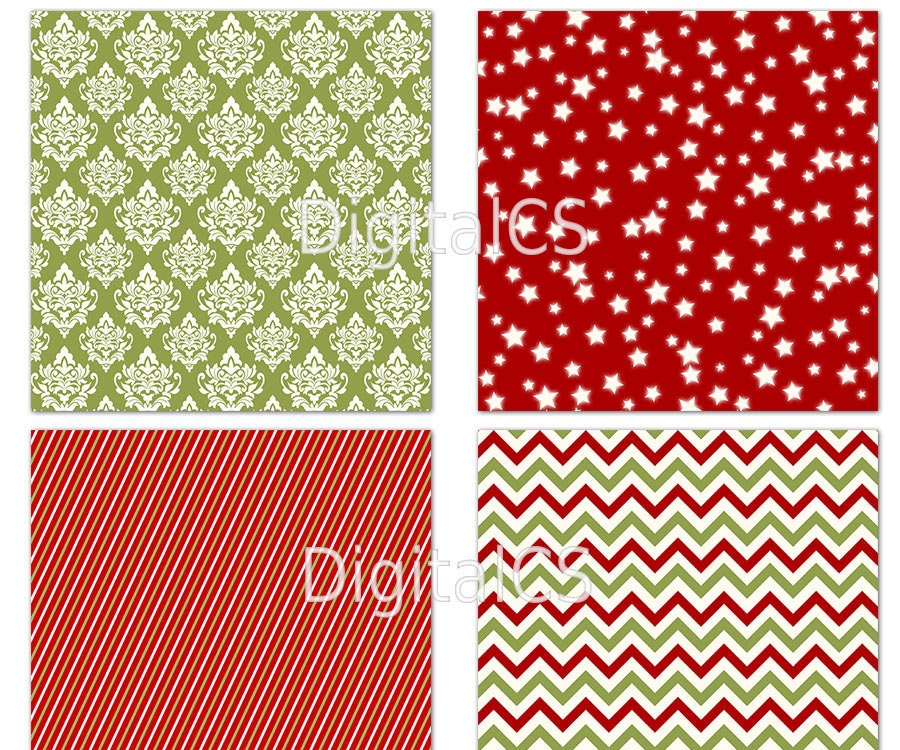 Christmas Digital Paper Christmas Digital Printable Paper - Etsy