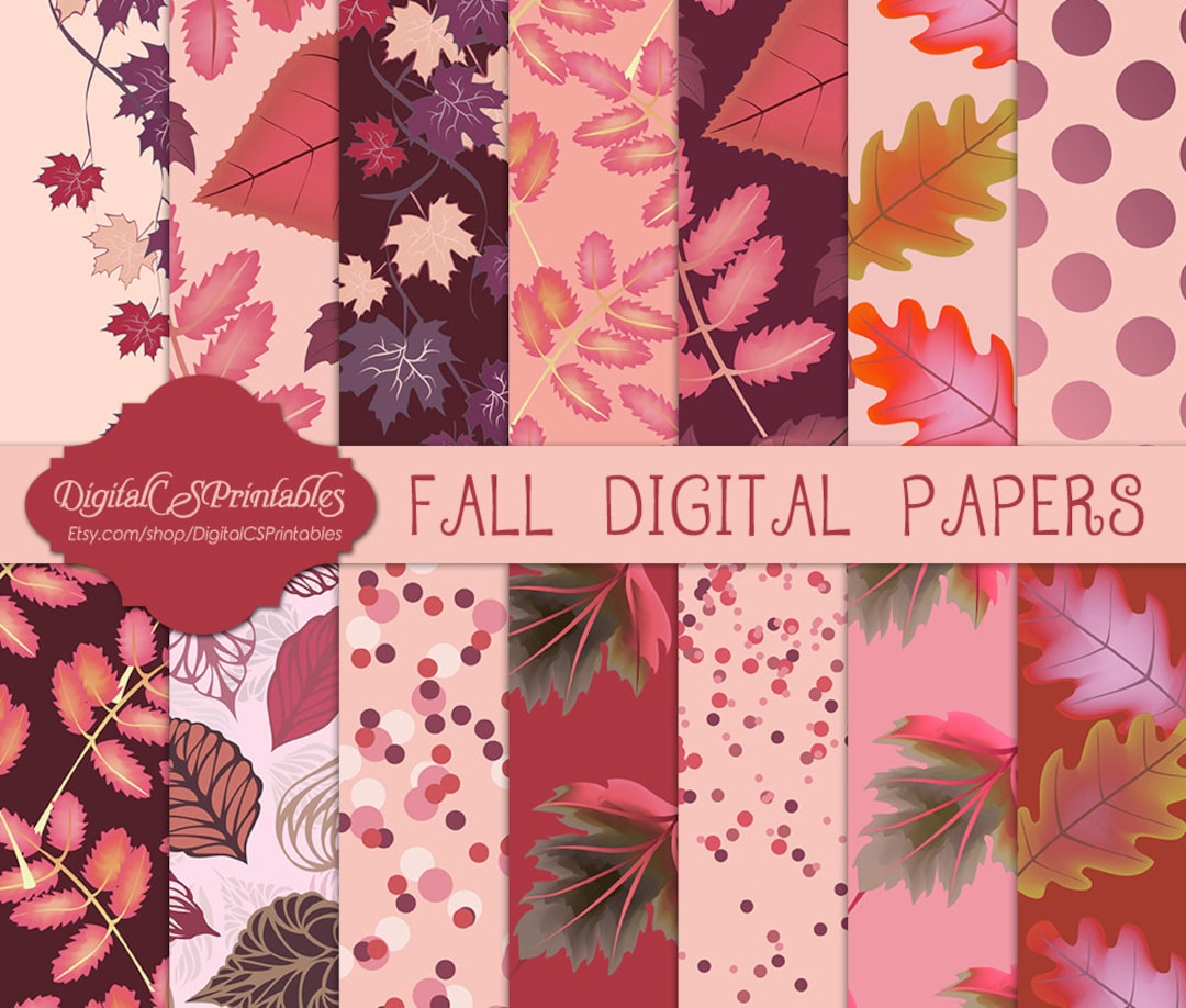 Fall Digital Paper Fall Autumn Digital Paper Autumn Fall - Etsy