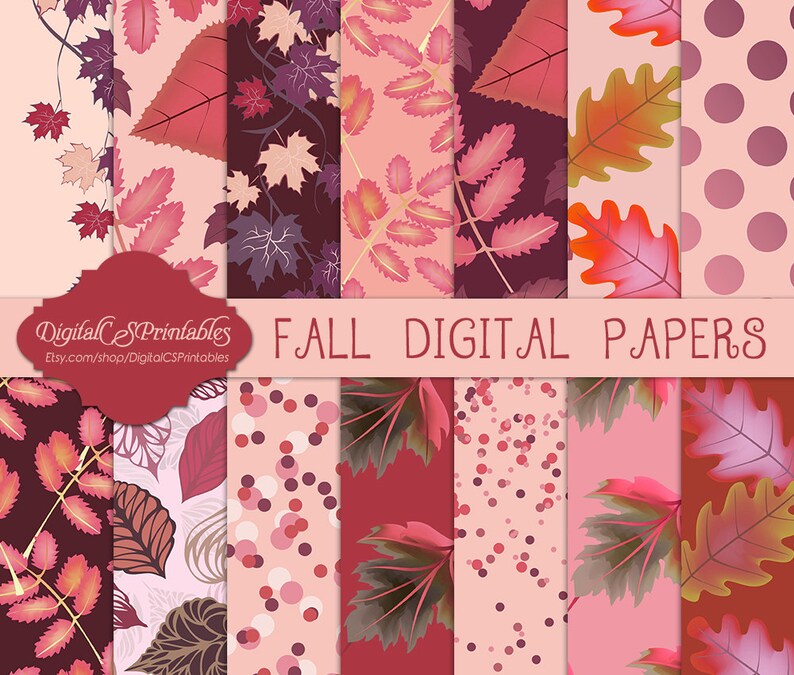 Fall Digital Paper Fall Autumn Digital Paper Autumn Fall - Etsy