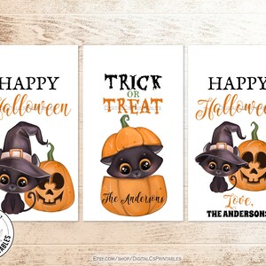 Editable Halloween Gift Tags Printable Halloween Tags Happy Halloween ...