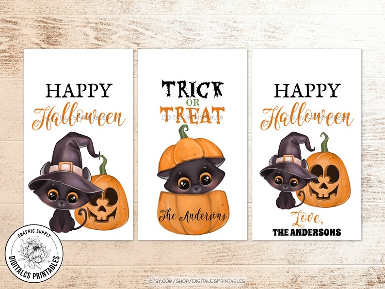 Editable Halloween Gift Tags Printable Halloween Tags Happy - Etsy