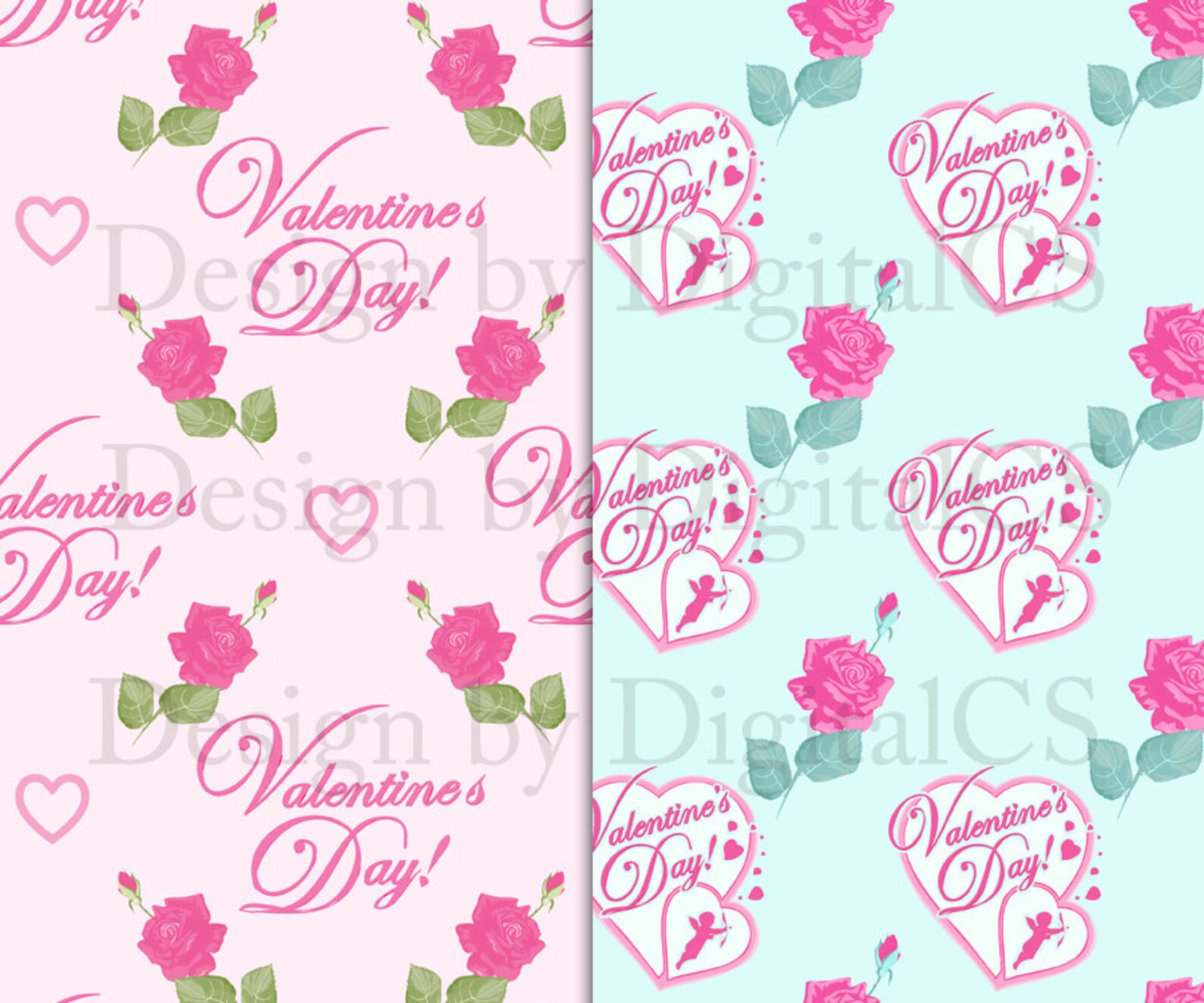 Valentines Day Digital Paper Pack Digital Paper Hearts Digital Paper ...